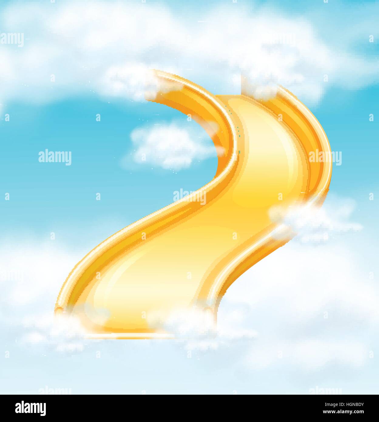 Yellow slide on sky background illustration Stock Vector Image & Art ...