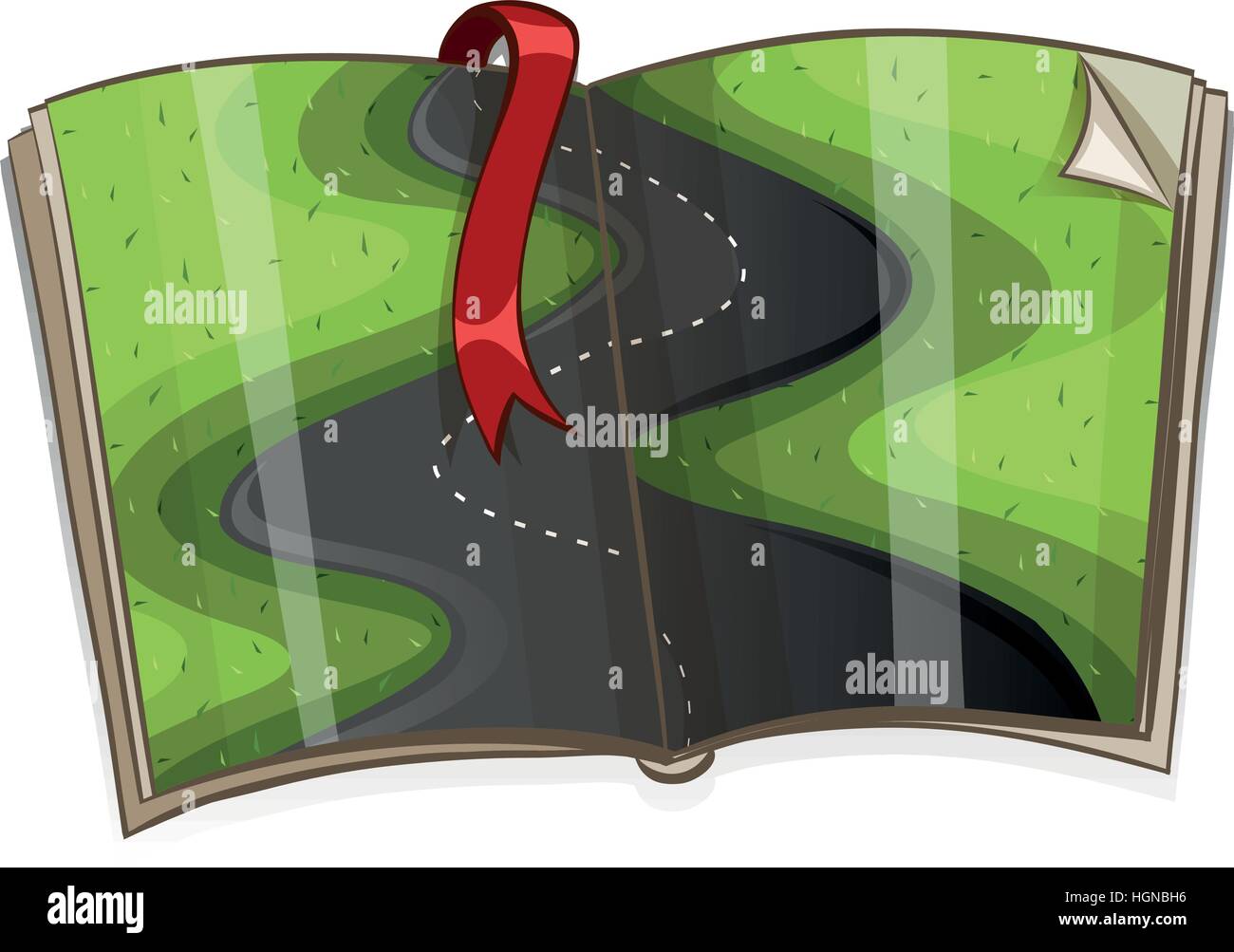 Book with road scene illustration Stock Vector Image & Art - Alamy