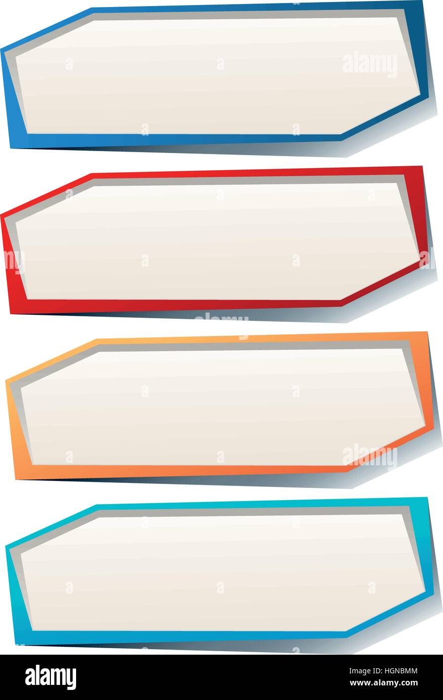 Four rectangle labels in many colors illustration Stock Vector Image ...