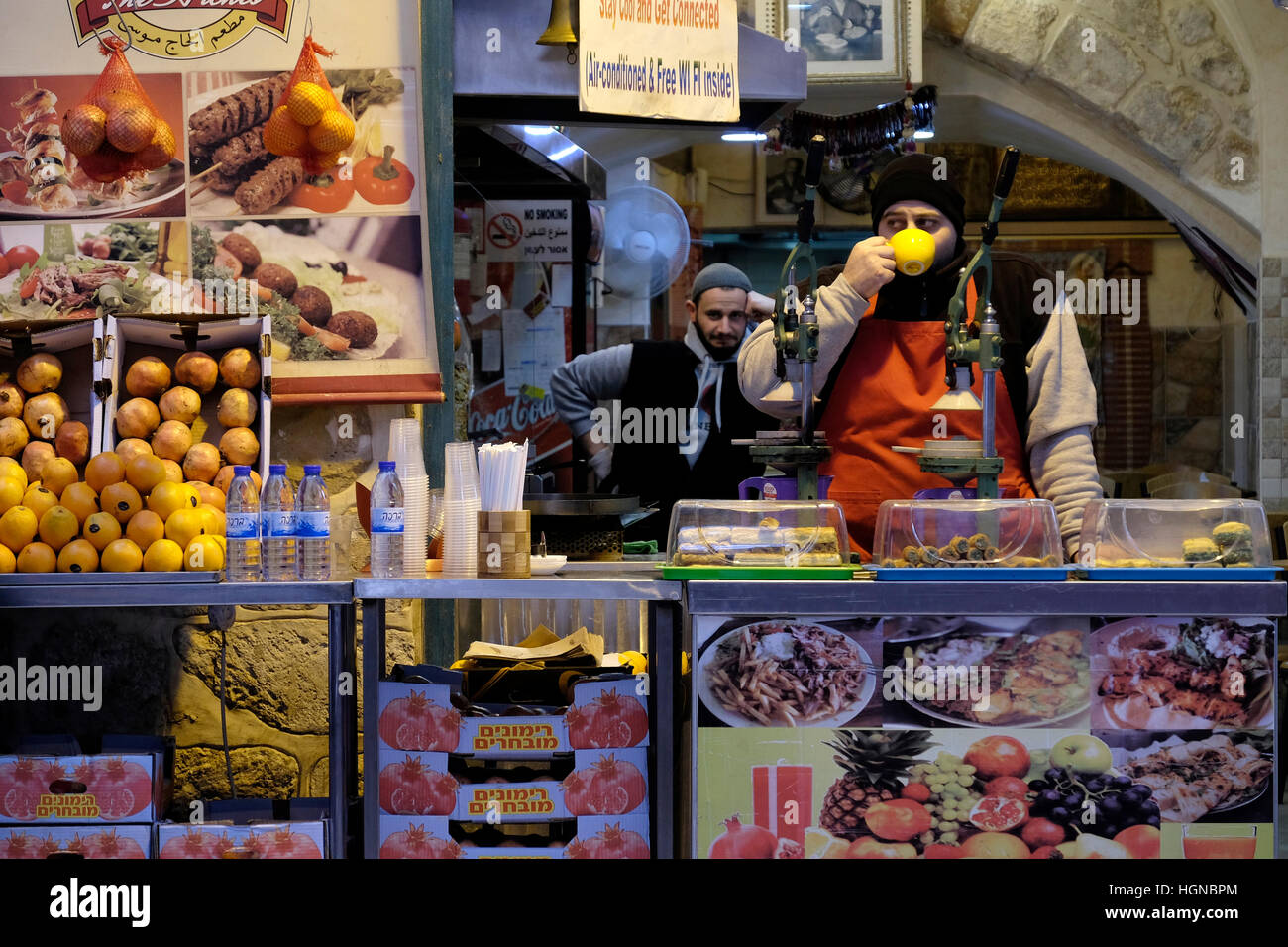 A fresh juice stall in the old of East Jerusalem Israel Stock Photo - Alamy