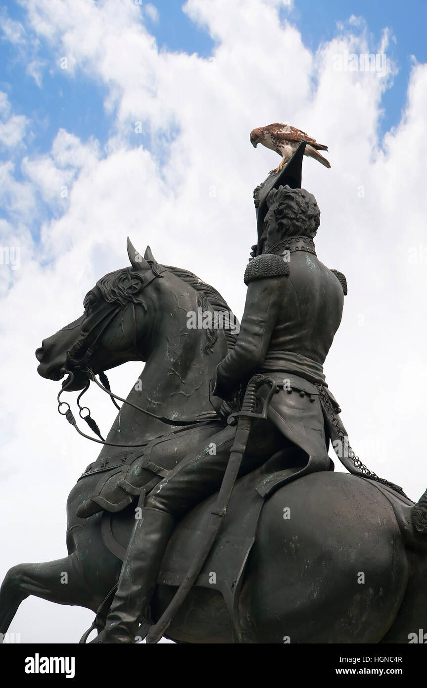 Statue of Andrew Jackson outside the White House in Washington DC ...