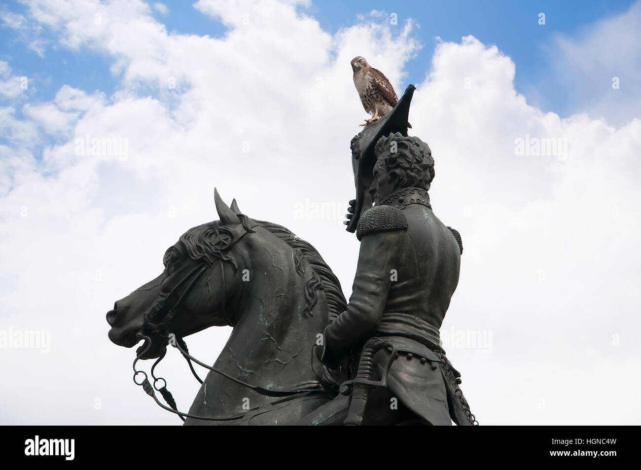 Statue of Andrew Jackson outside the White House in Washington DC ...