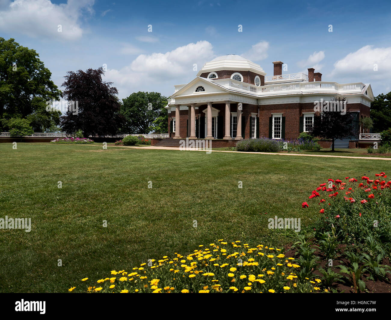 Monticello the graceful house built by Thomas Jefferson on the Potomac ...