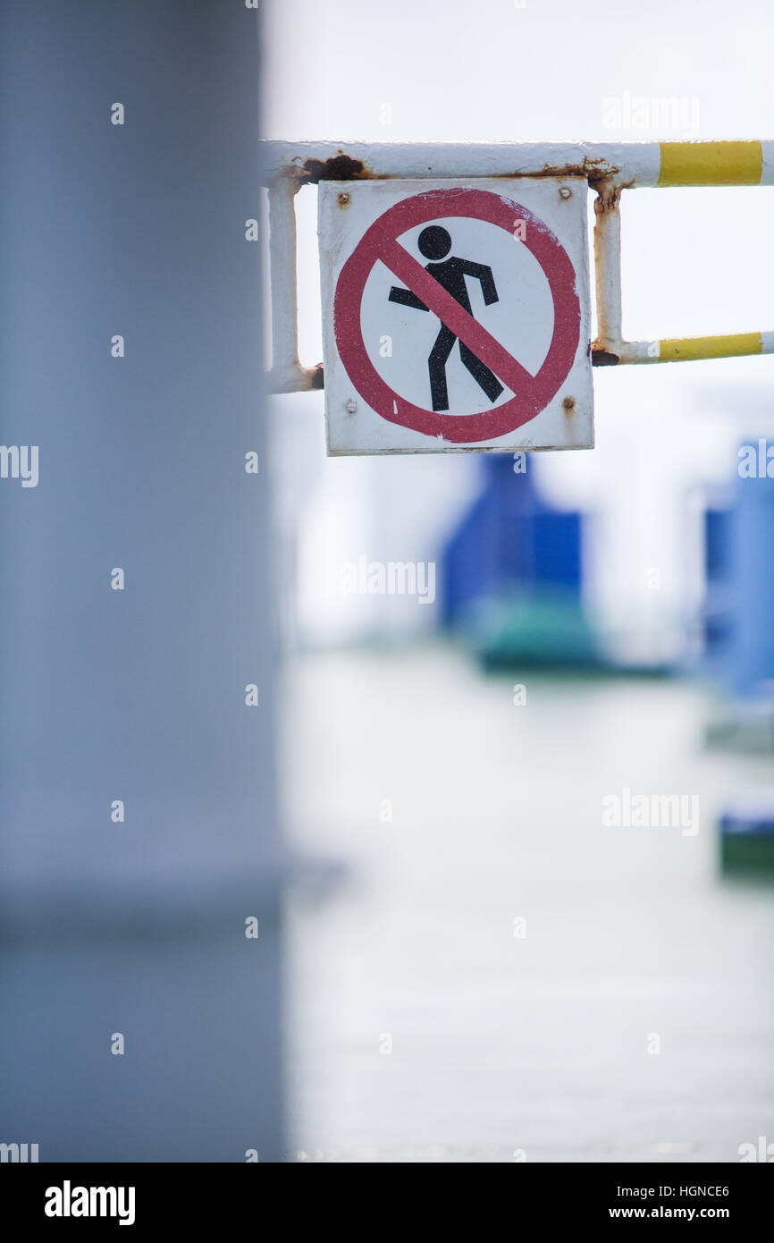 Color detail of a forbidden passage sign Stock Photo - Alamy