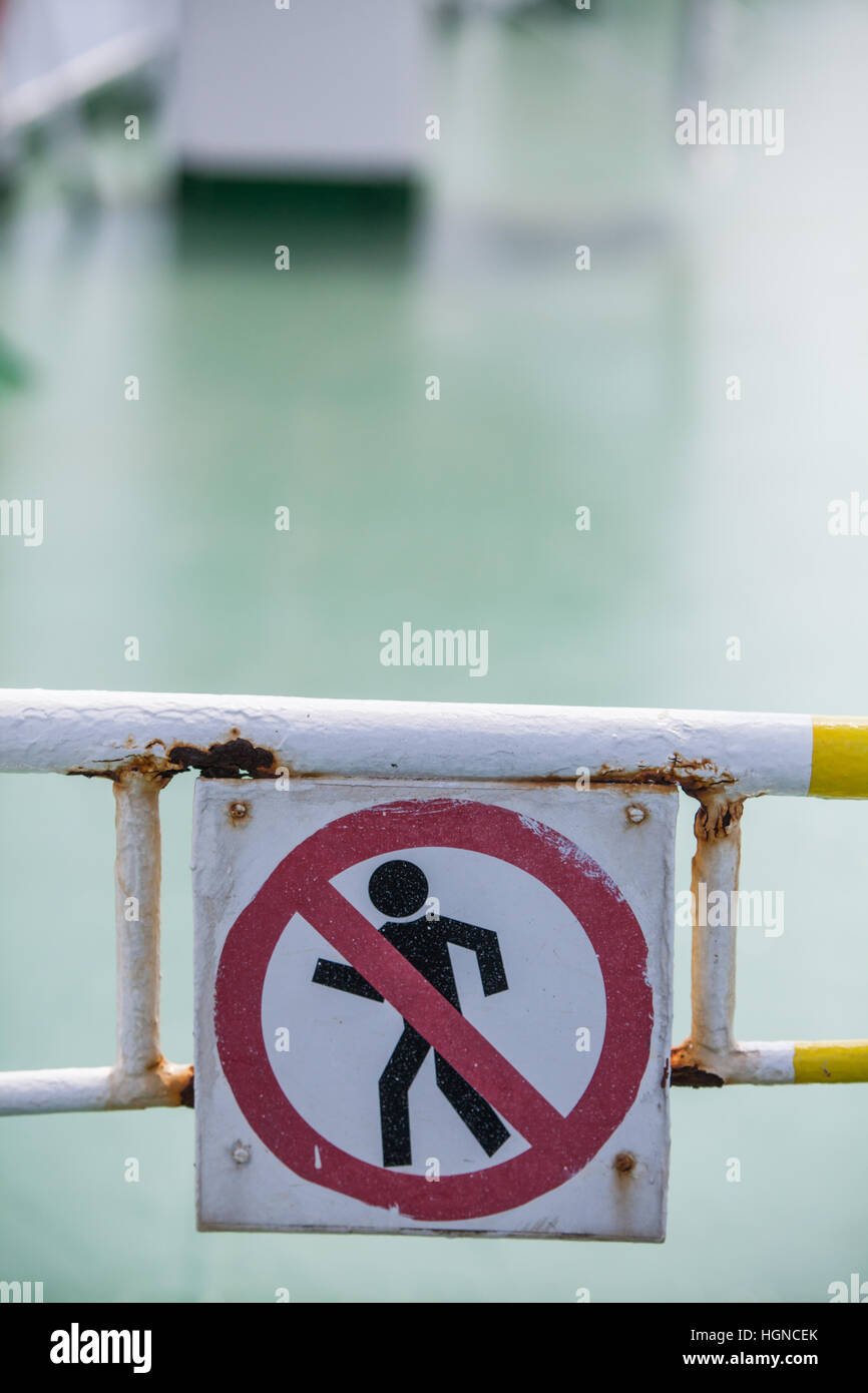 Color detail of a forbidden passage sign Stock Photo - Alamy