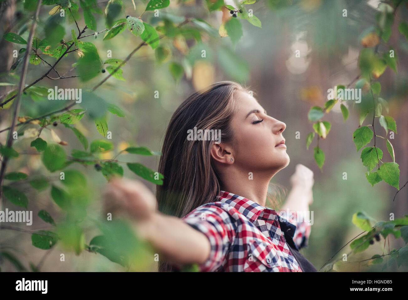 Enjoying fresh air and nature Stock Photo - Alamy