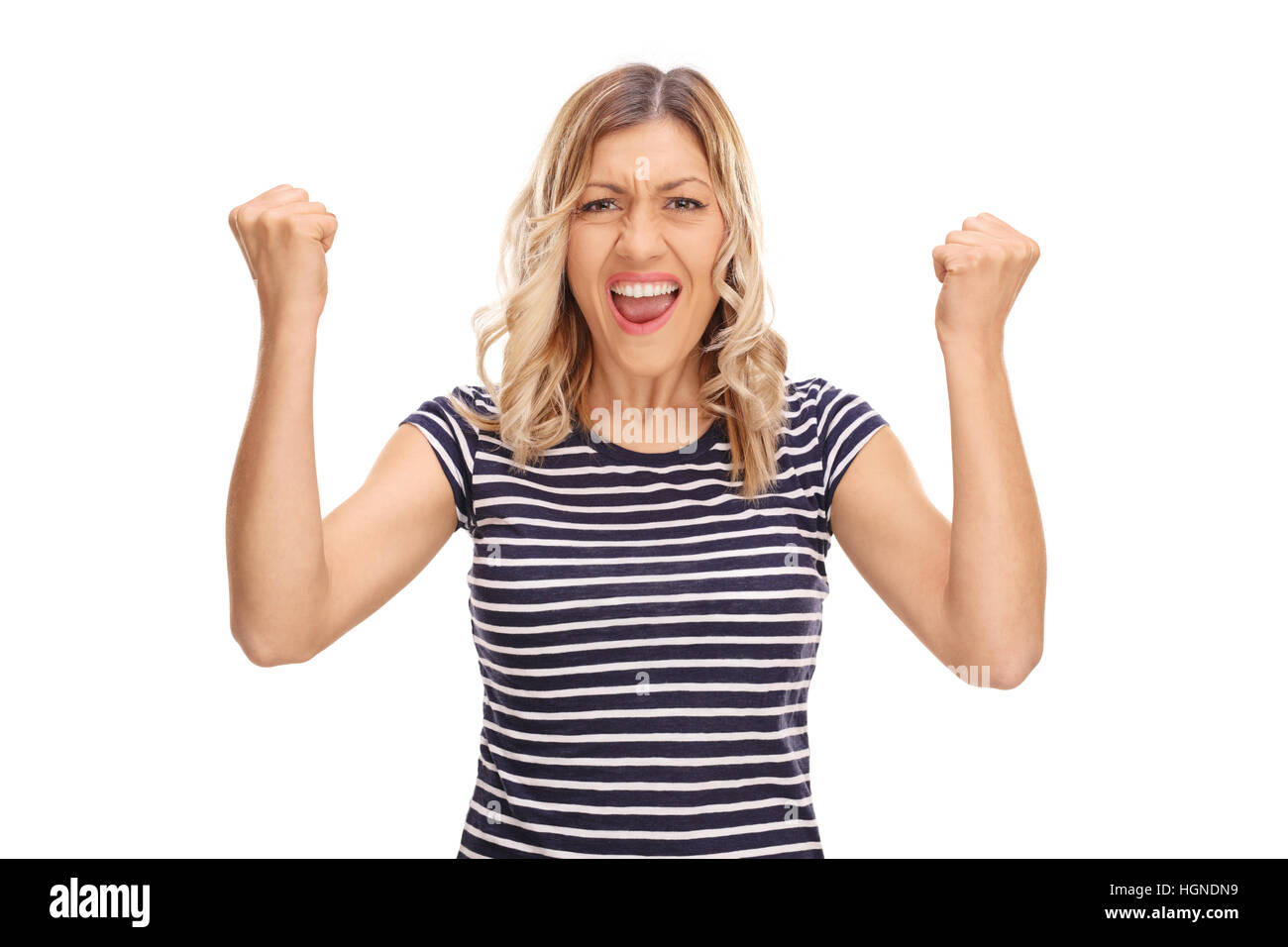 Excited woman hi-res stock photography and images - Alamy