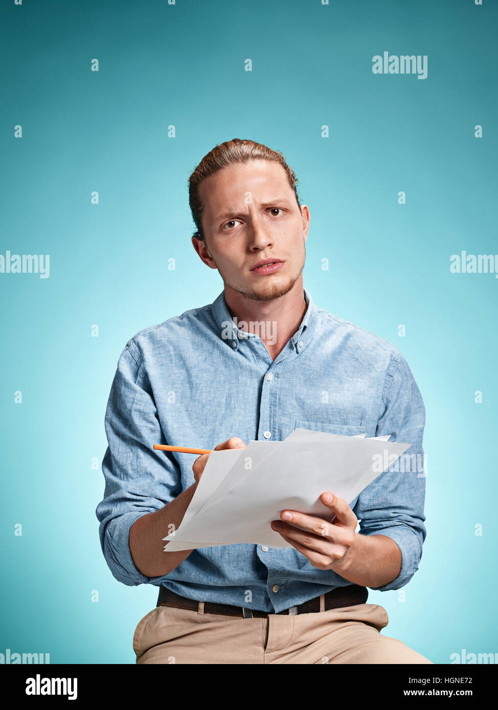 Smart sad student paper hi-res stock photography and images - Alamy