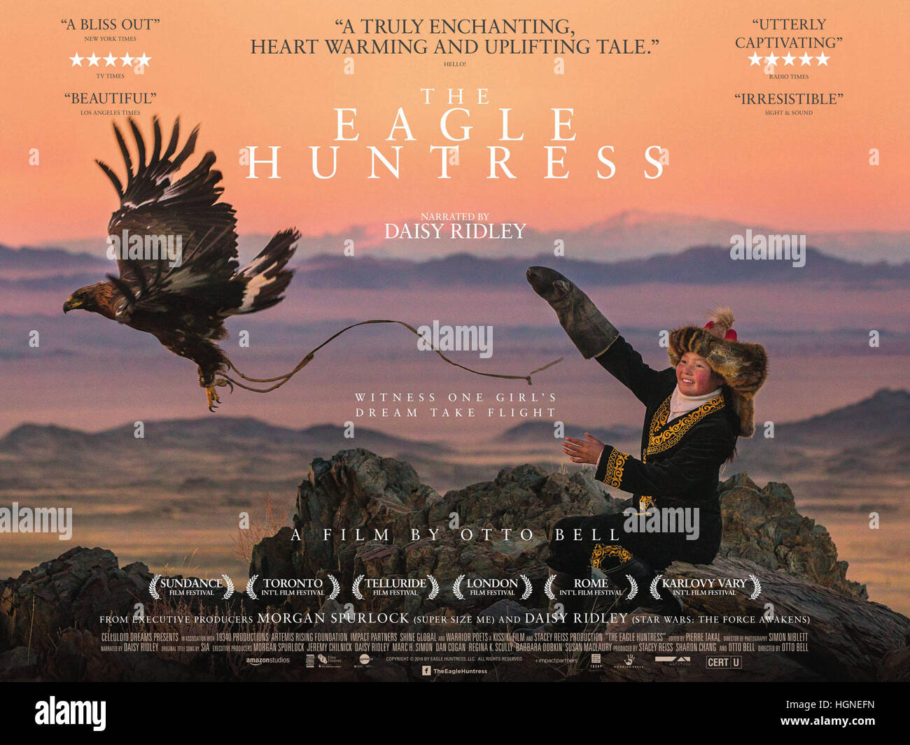 THE EAGLE HUNTRESS, British poster art, Aisholpan Nurgaiv, 2016. © Sony ...