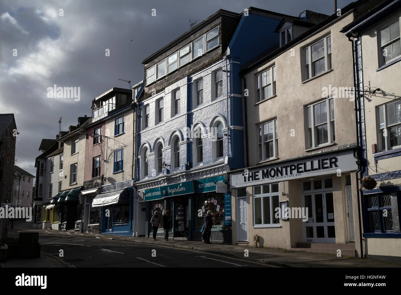 brixham street,high street,retail,holidaymakers,housing Stock Photo - Alamy