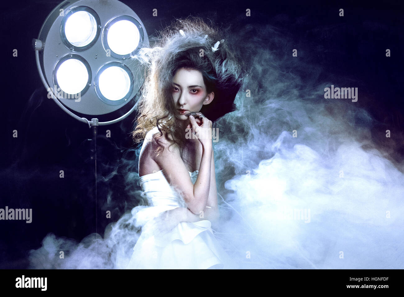Woman smoke hair ghost hi-res stock photography and images - Alamy