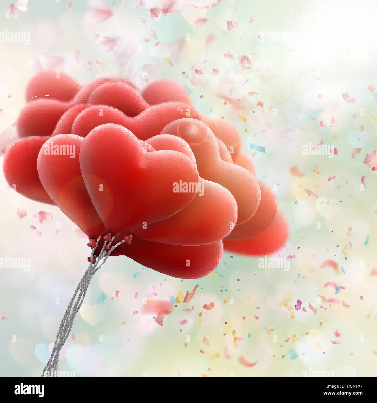 Realistic Red Hearts Background. EPS 10 Stock Vector Image & Art - Alamy