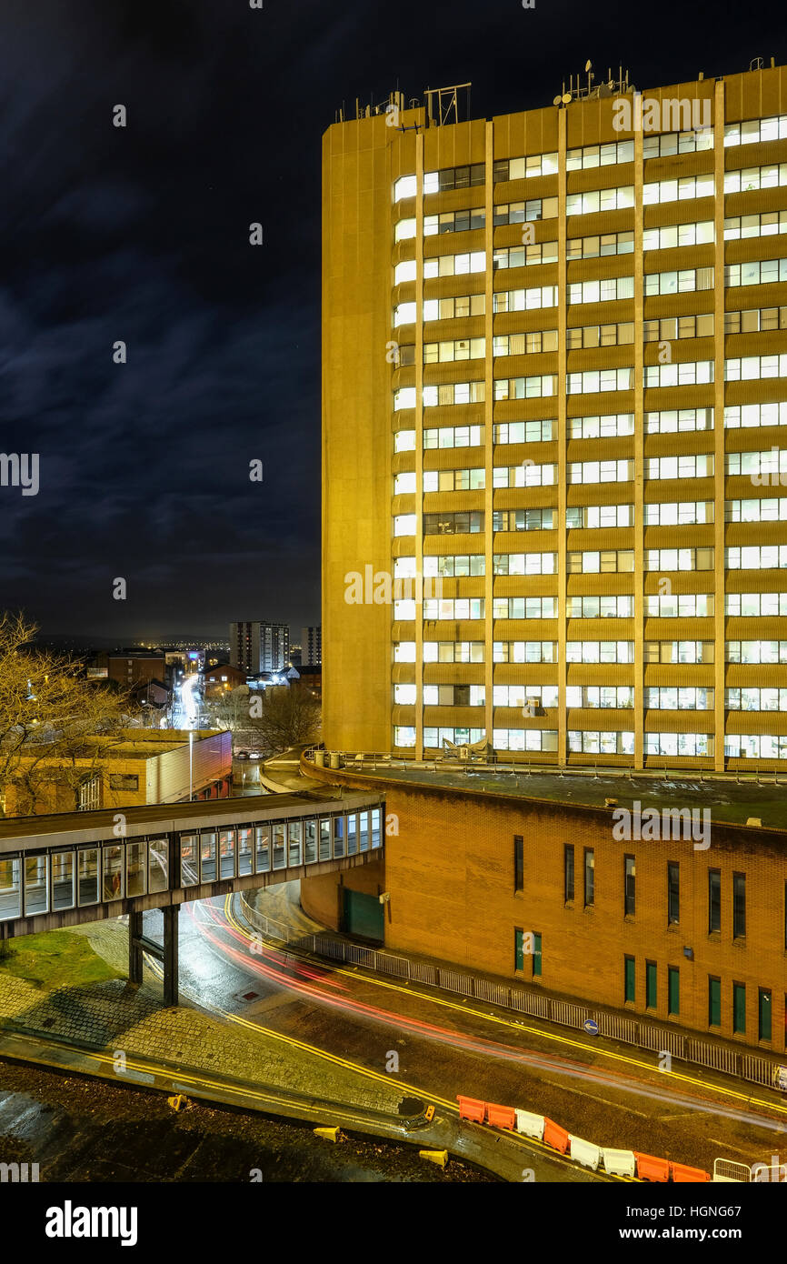 The Guild Tower office building is attached to Preston Guild Hall and ...