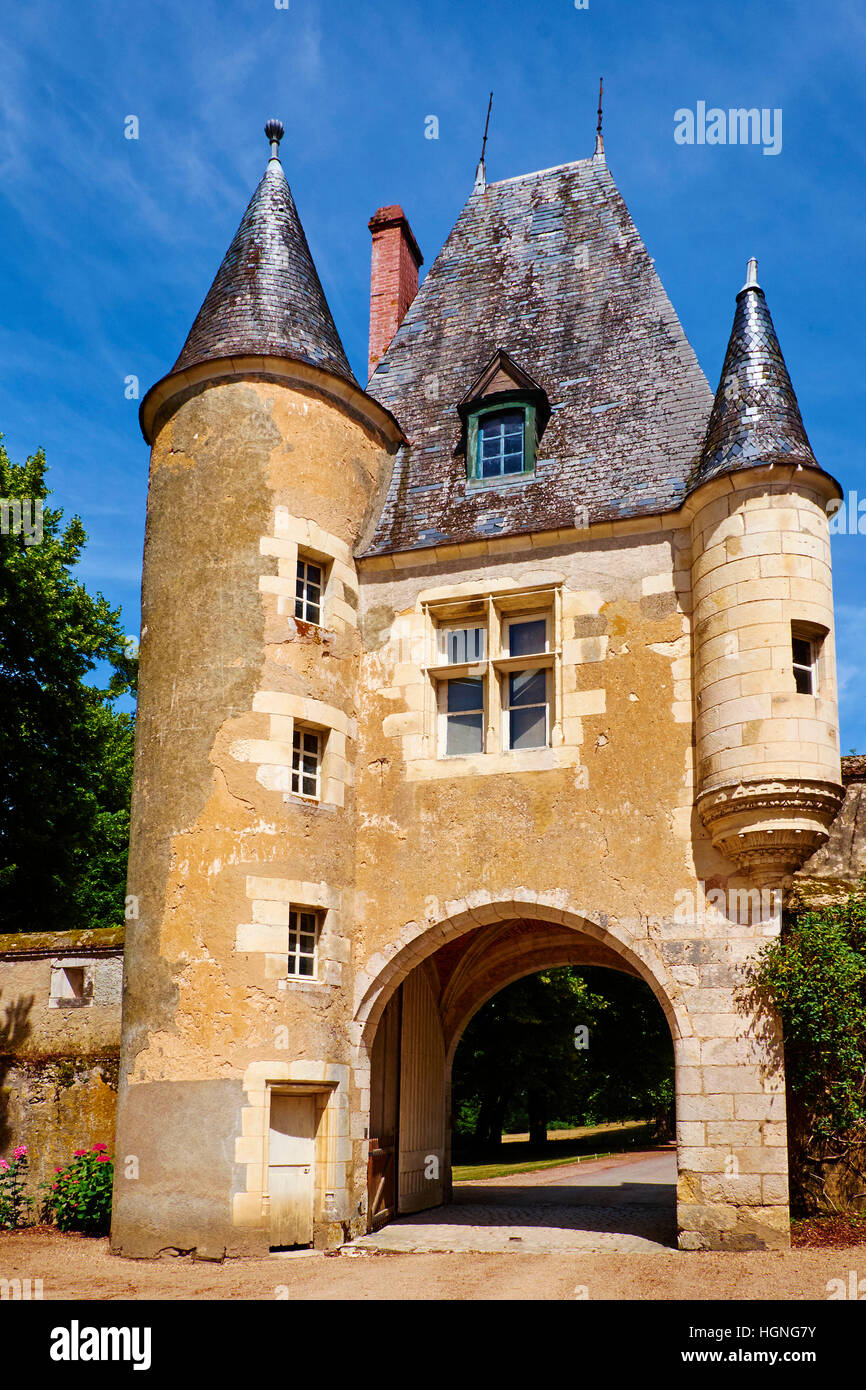 France, Cher (18), Berry, the Jacques Coeur road, entrance porch ...