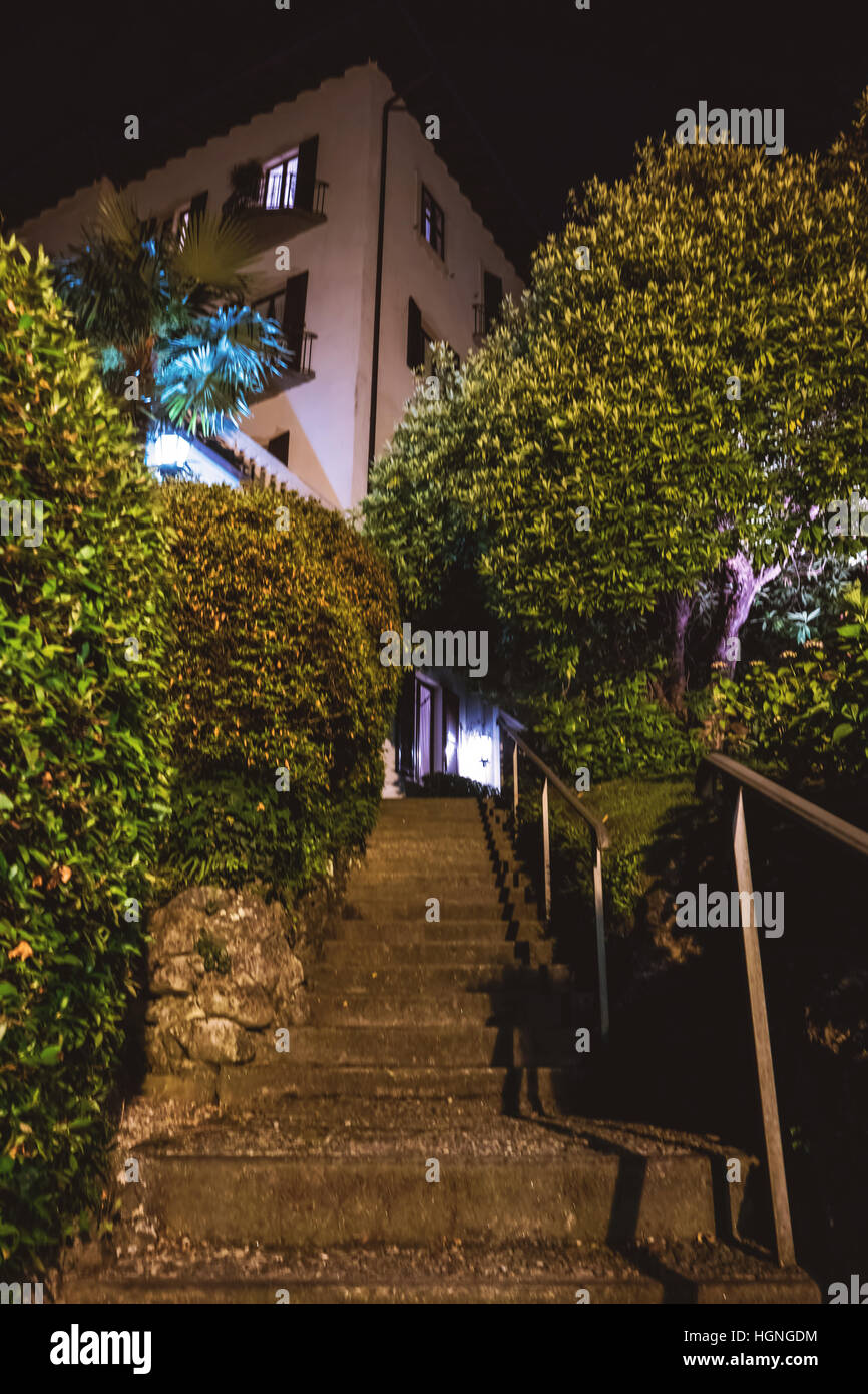 Classic town building at night Stock Photo - Alamy