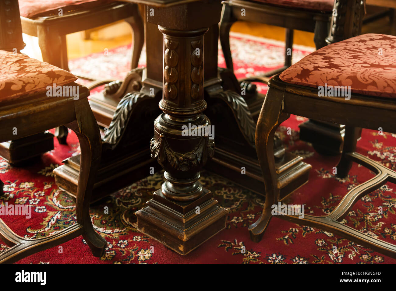 Antique wood furniture Stock Photo - Alamy