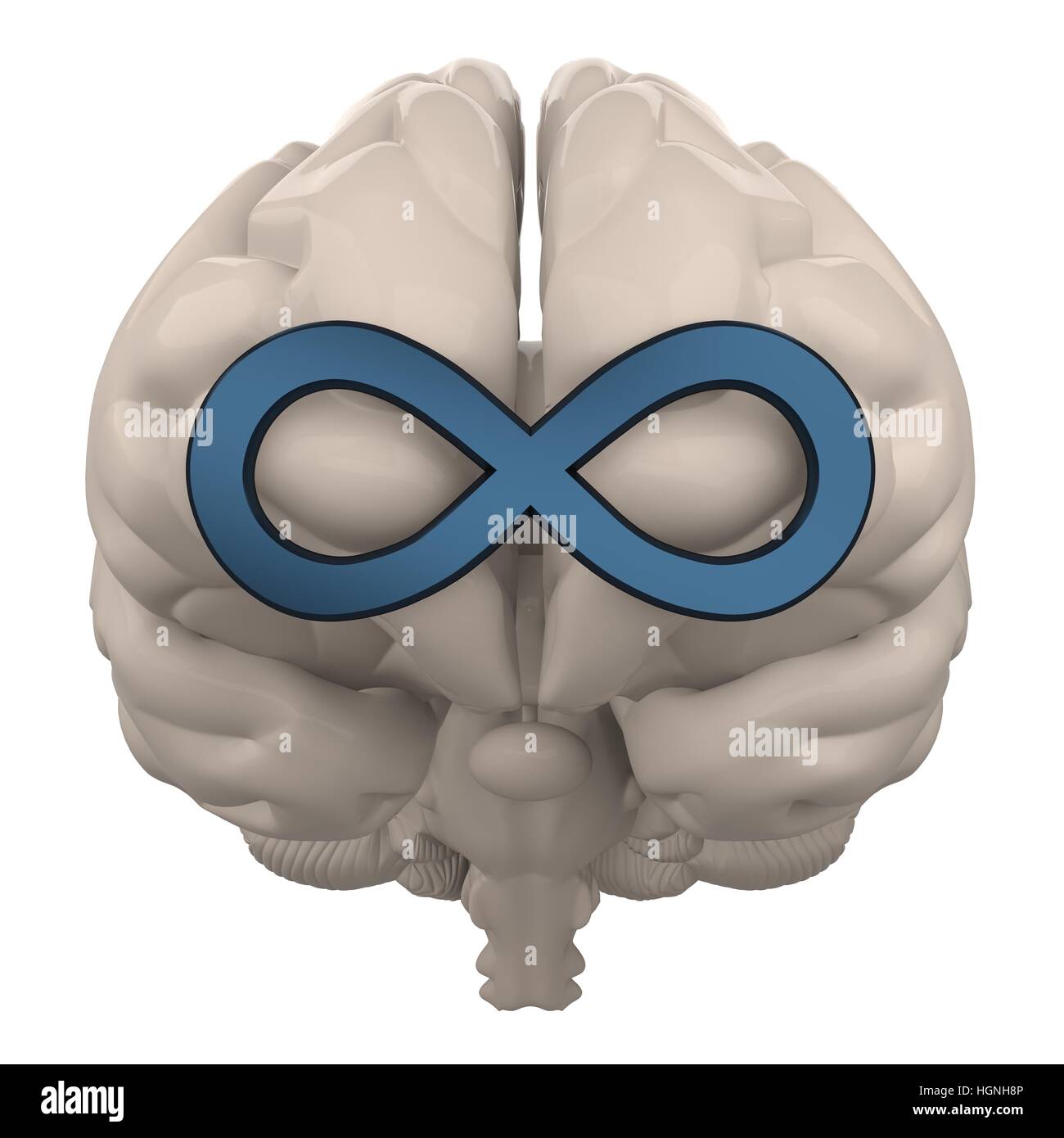 brain with infinity symbol isolated on white 3d rendering Stock Photo ...