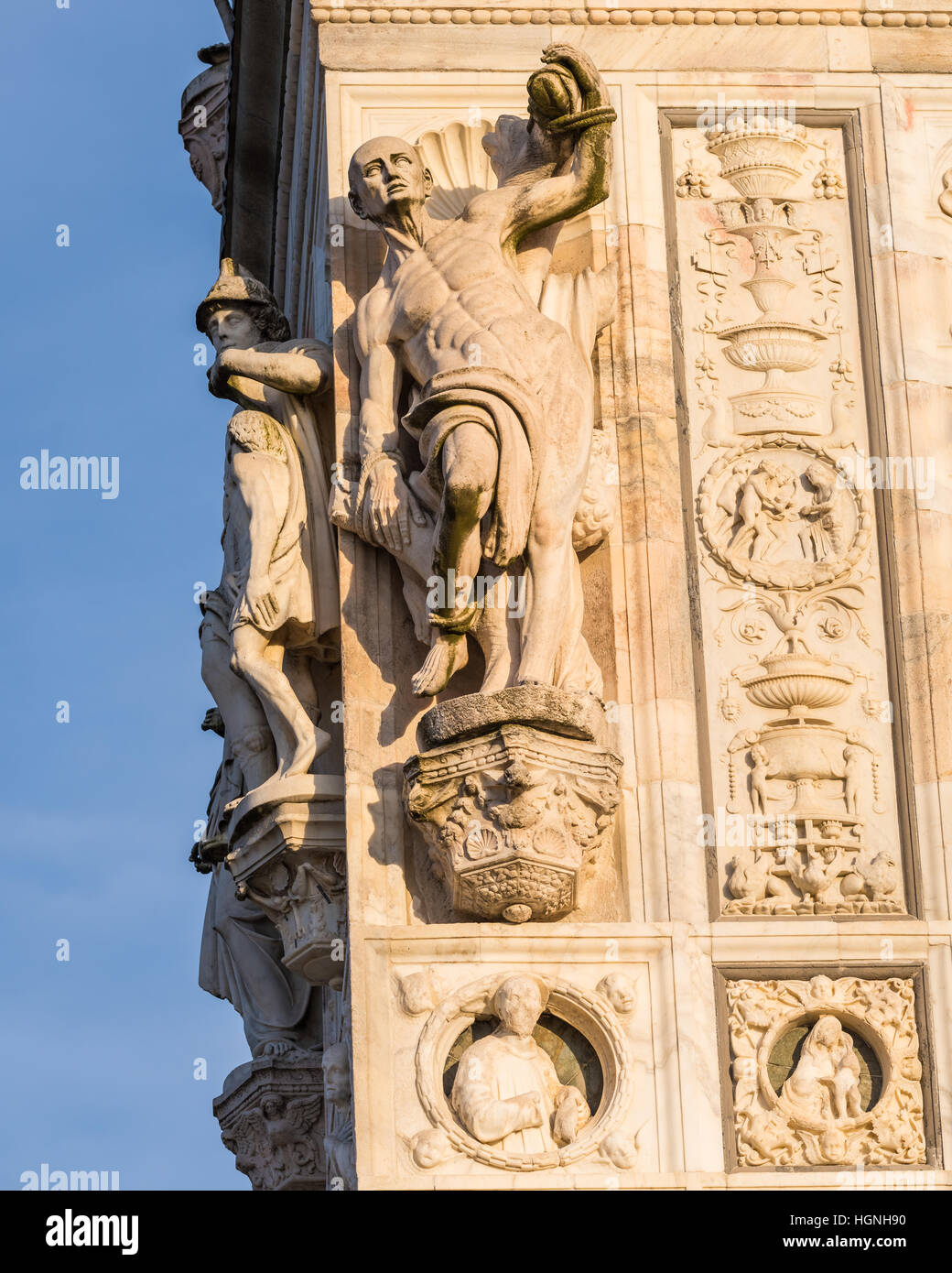 Beautiful marble statues from the Renaissance period of the Pavia ...