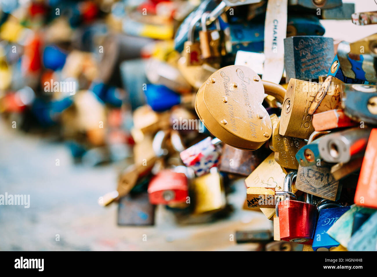 Prague love locks hi-res stock photography and images - Alamy