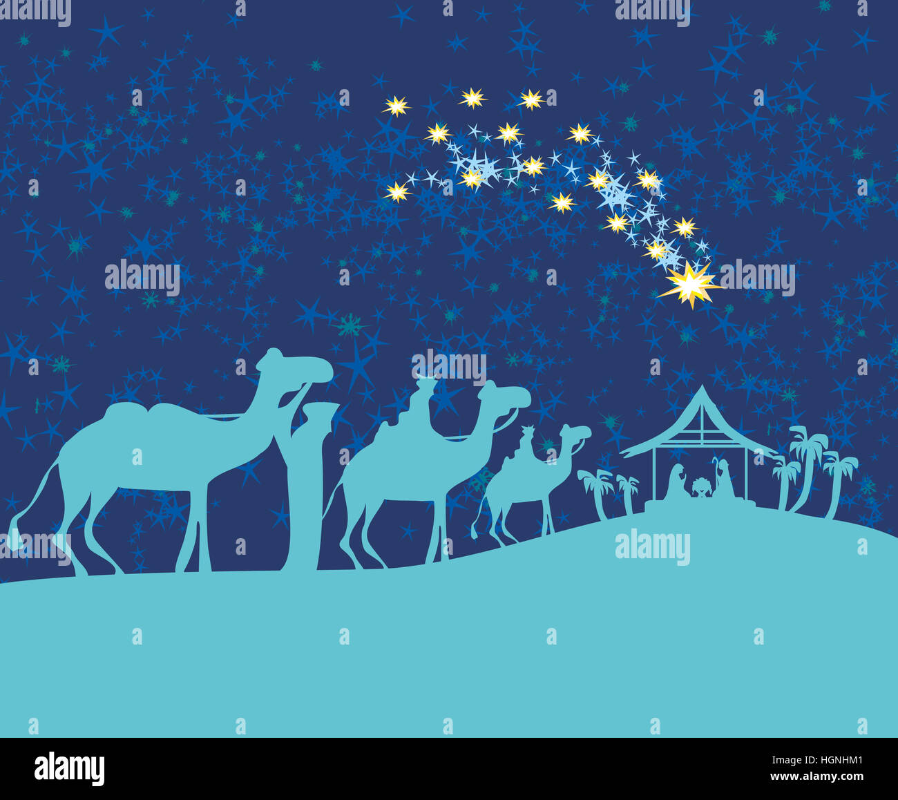 Biblical scene - birth of Jesus in Bethlehem Stock Photo - Alamy