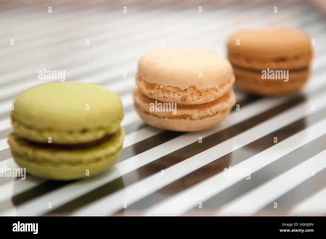 Macaroons close up on a pink background, selection of macaroons Stock ...