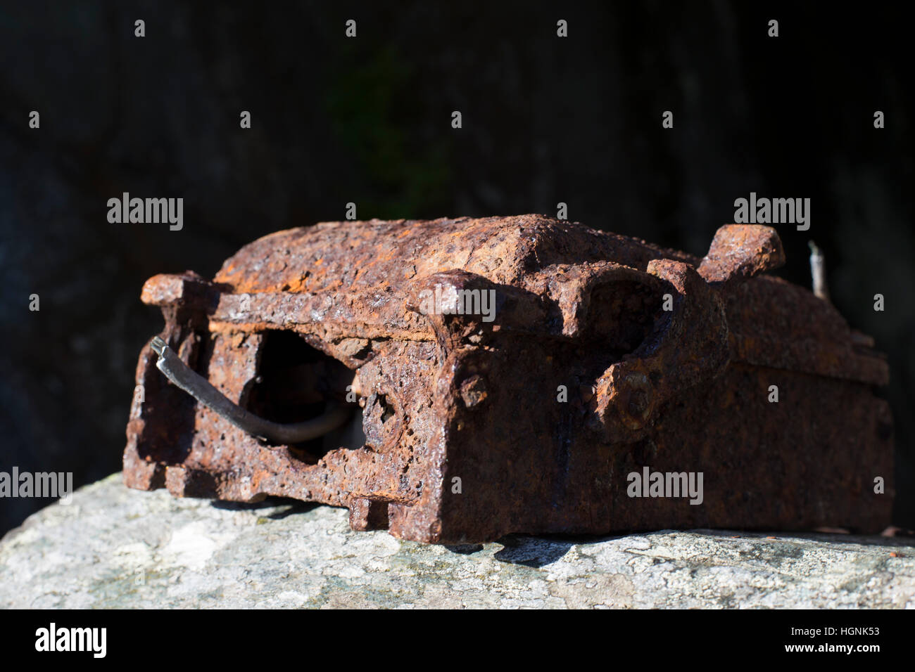 Fuse box in extremely rusty condition Stock Photo - Alamy
