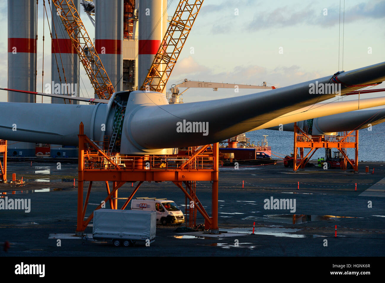 GERMANY, Island Ruegen, Mukran, loading terminal for IBERDROLA wind ...