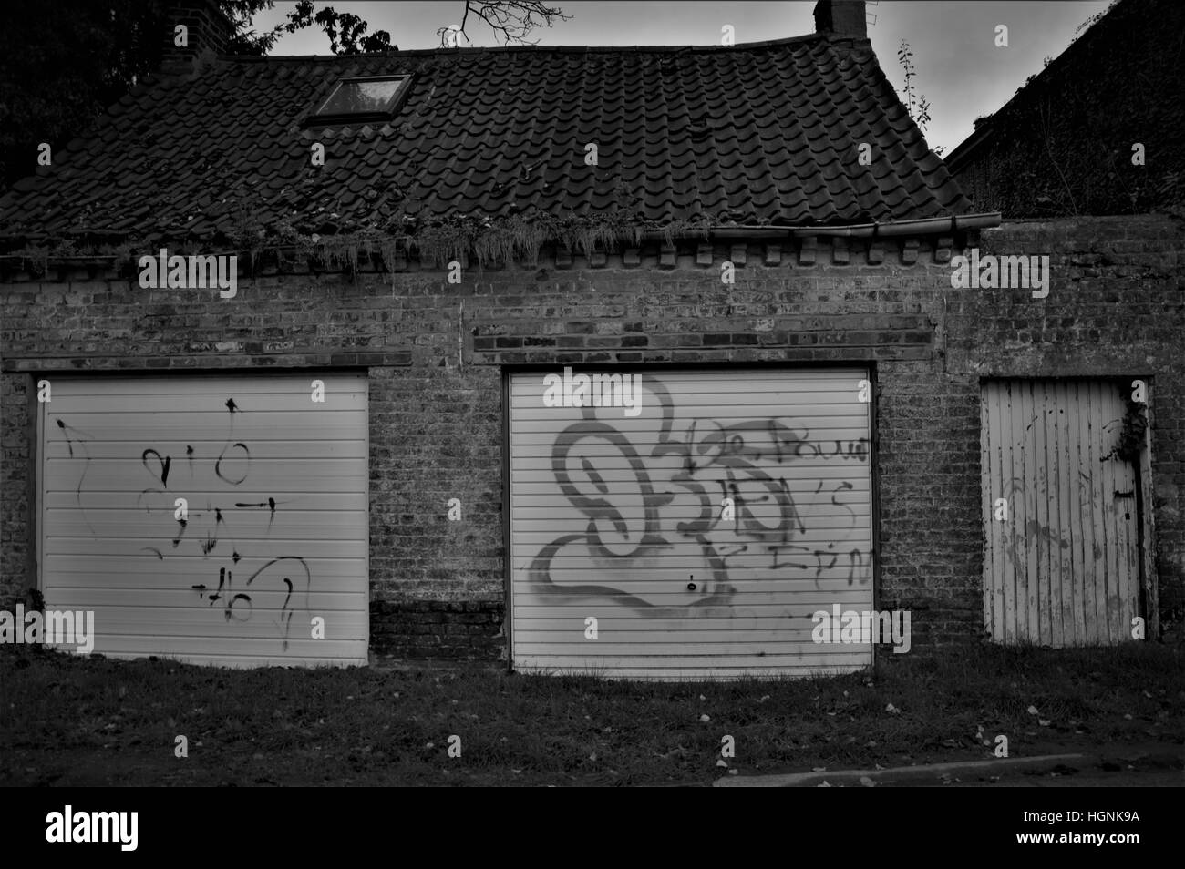Graffiti on buildings in the street Stock Photo - Alamy