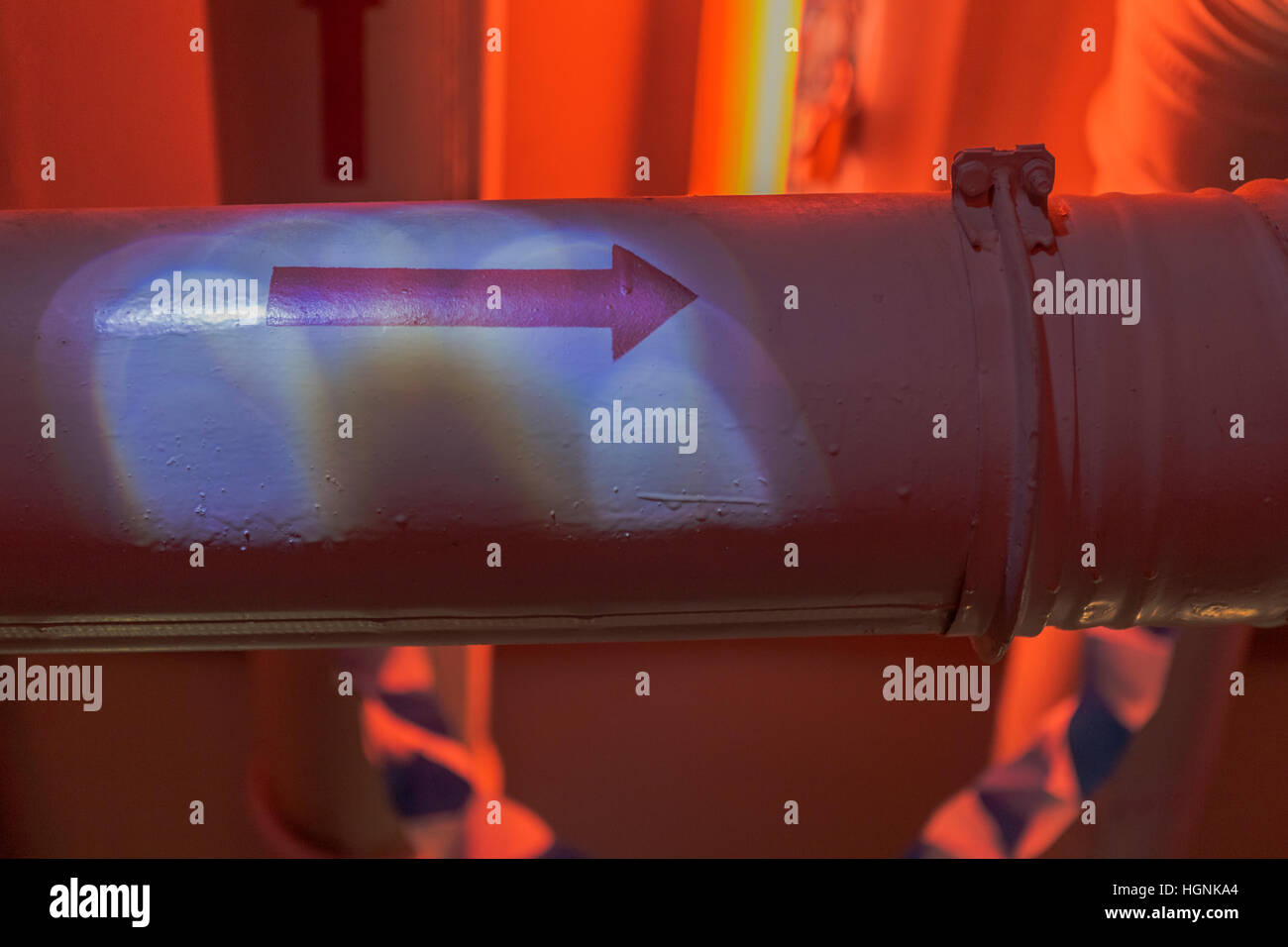 Pipes ventilation pointer direction of air flow Stock Photo - Alamy