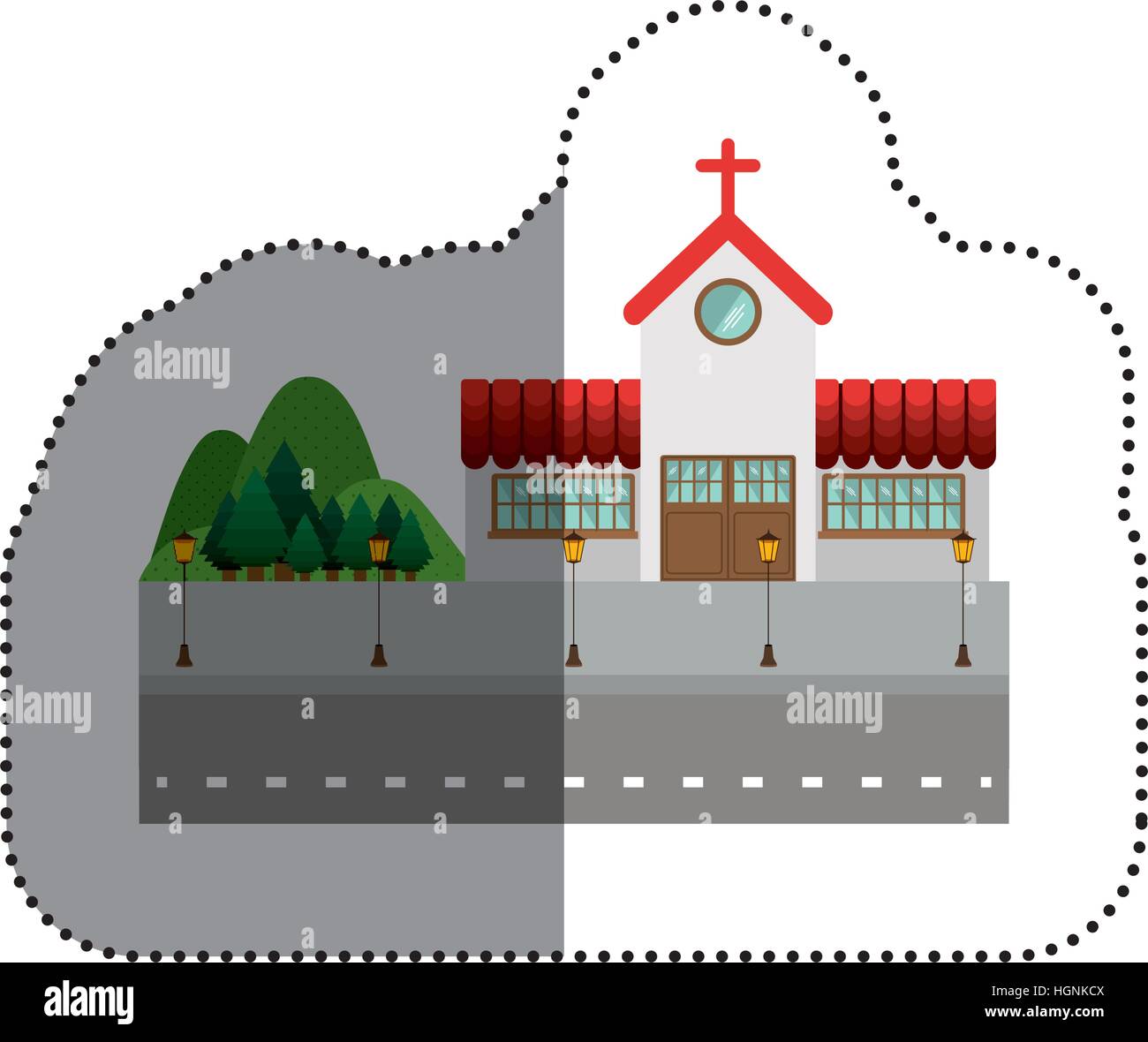 House church icon. Home real estate and building theme. Isolated design ...