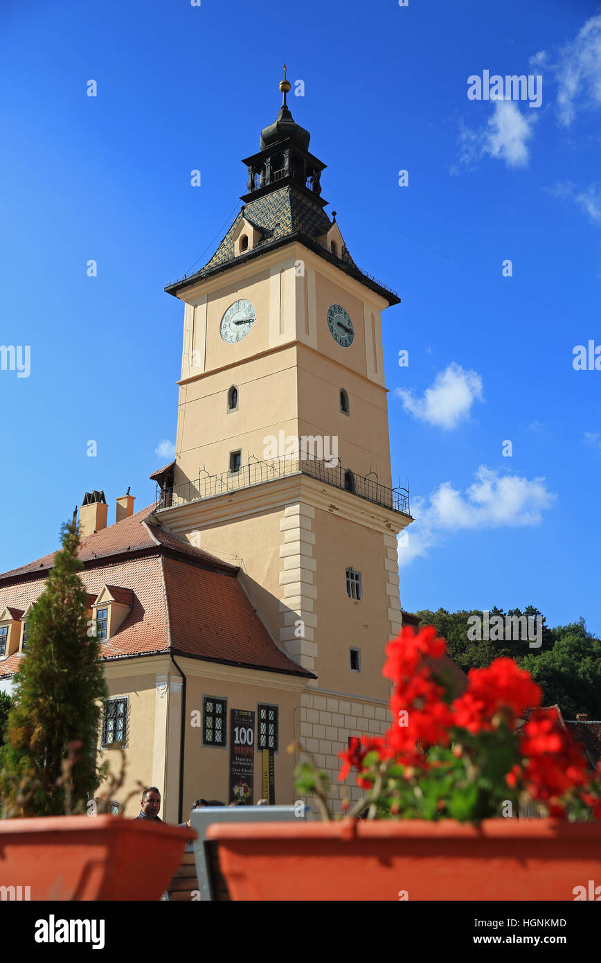 The old town hall clock tower, in Council Square, in the beautiful city ...