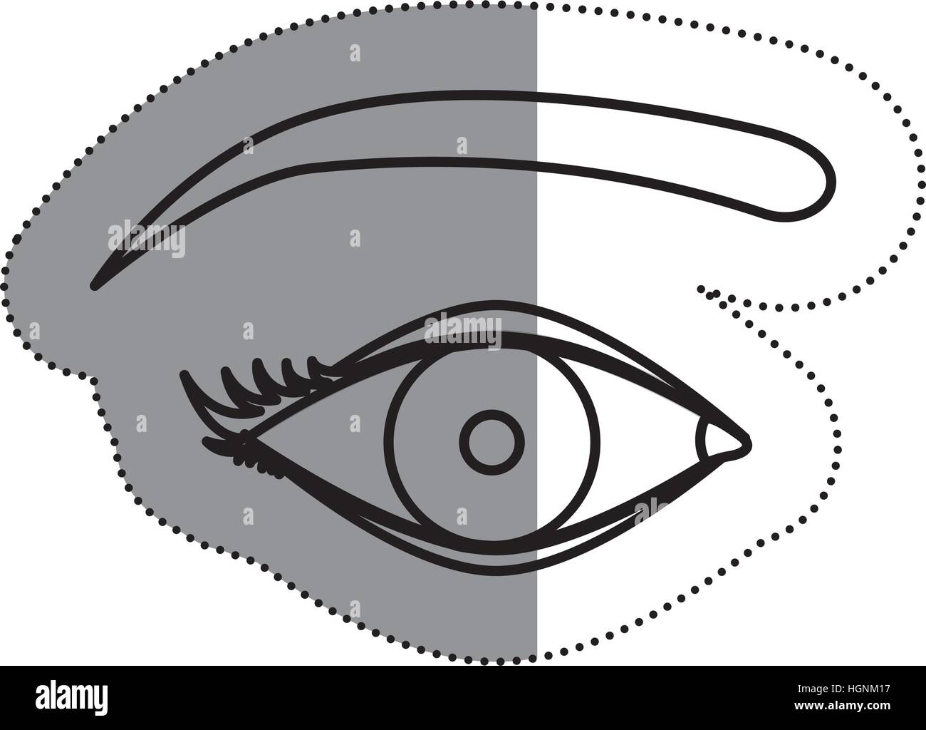 Female eye icon. View look vision and optical theme. Isolated design ...