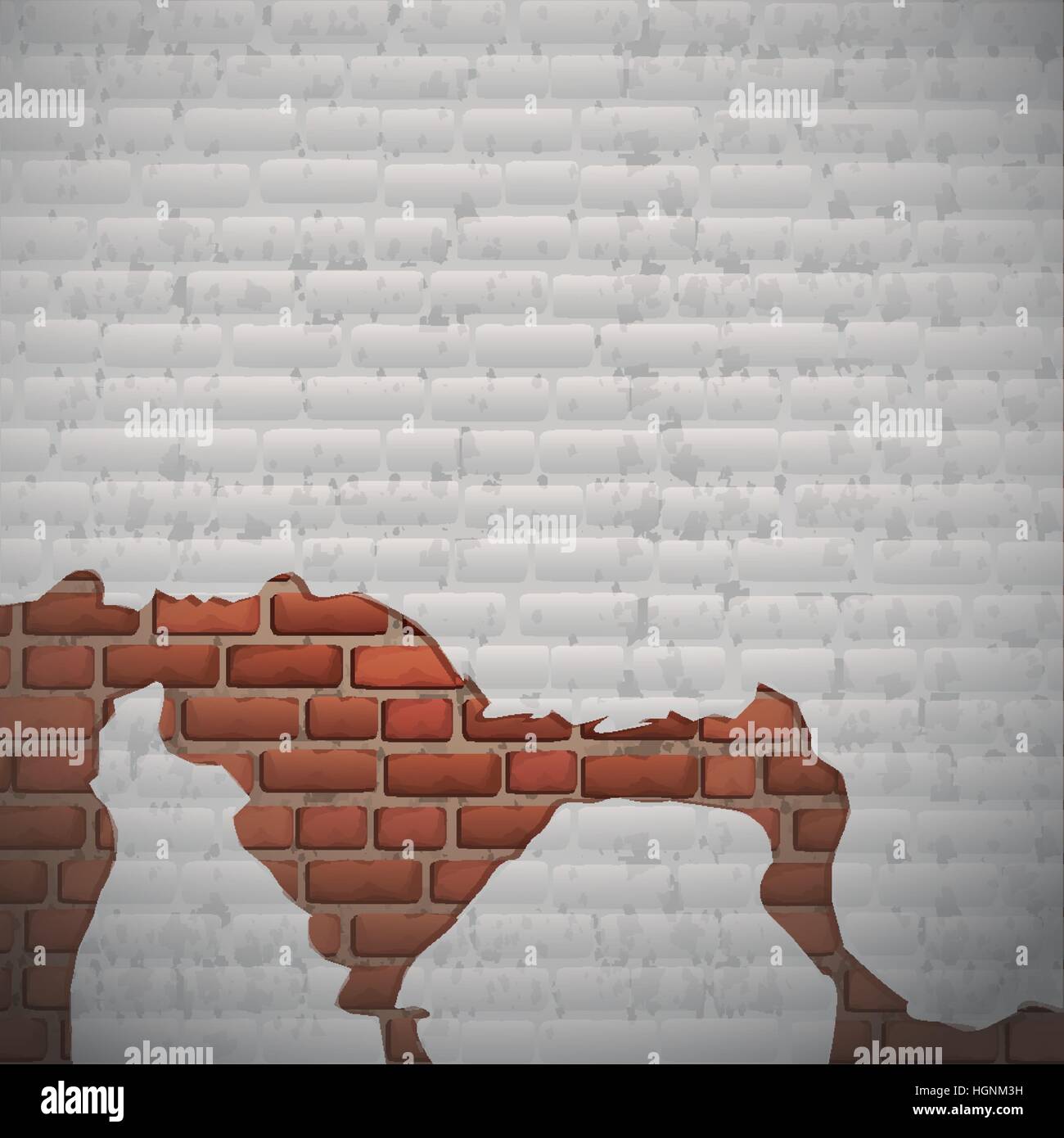 Bricks frame icon. Wall style banner card and texture theme. Isolated ...