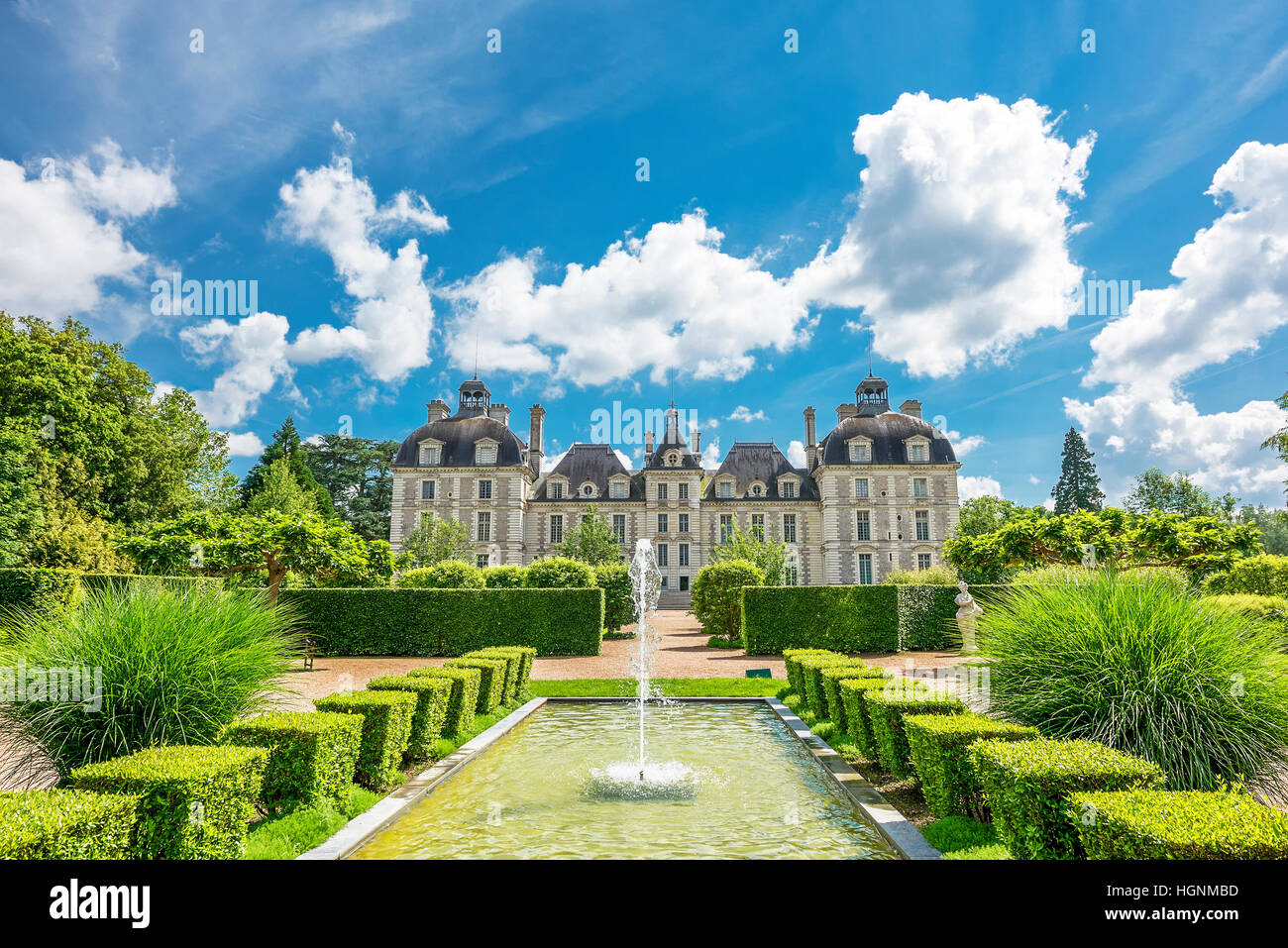 Park view on Cheverny castle Stock Photo - Alamy