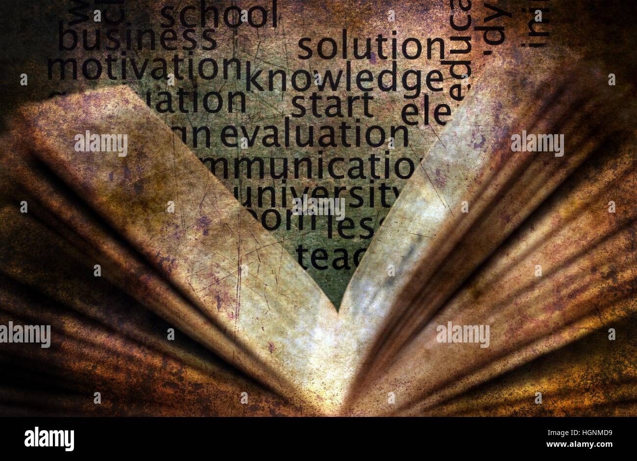 Book and knowledge grunge concept Stock Photo - Alamy