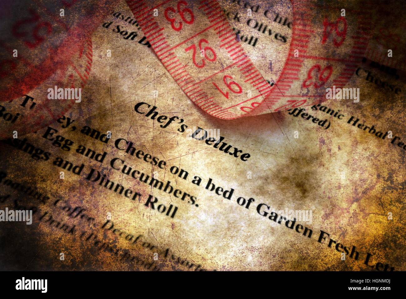 Chef's menu grunge concept Stock Photo - Alamy