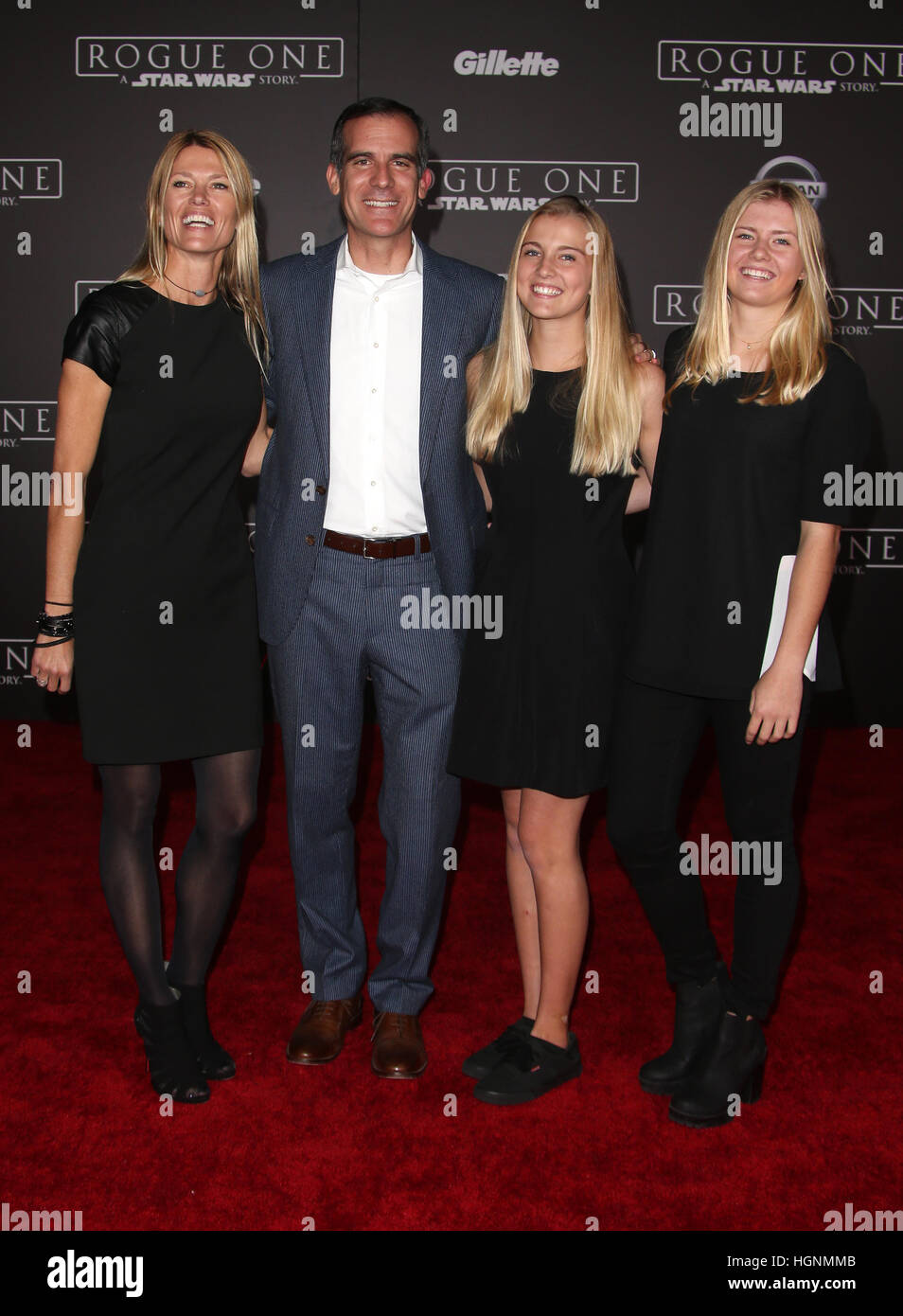 Eric Garcetti, Amy Wakeland and Maya Juanita Garcetti attending the ...
