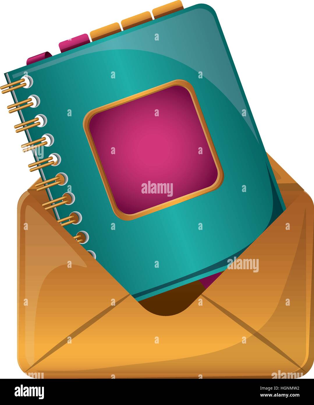 Envelope and agend icon. Email mail message letter and marketing theme ...