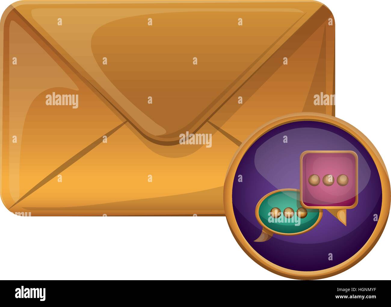 Envelope icon. Email mail message letter and marketing theme. Isolated ...