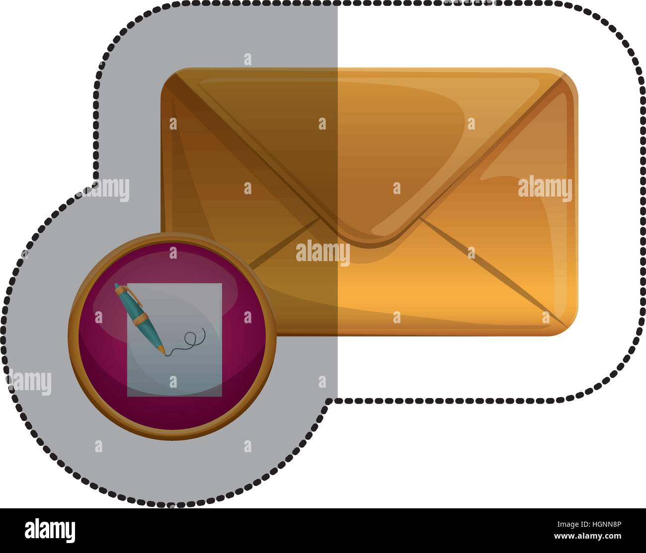 Envelope icon. Email mail message letter and marketing theme. Isolated ...