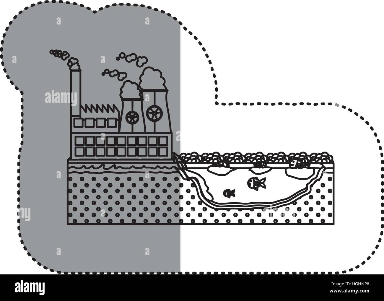 Factory icon. Pollution environment and ecology theme. Isolated design ...