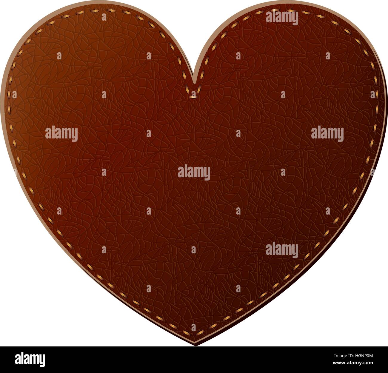 Leather heart icon. Texture material natural skin and textile theme ...