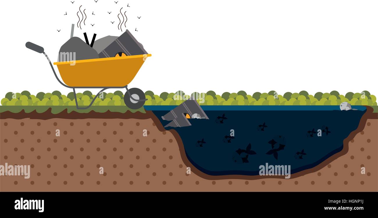 Wheelbarrow icon. Pollution environment and ecology theme. Isolated ...