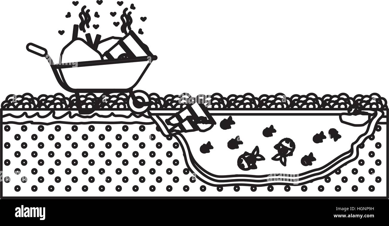 Wheelbarrow icon. Pollution environment and ecology theme. Isolated ...