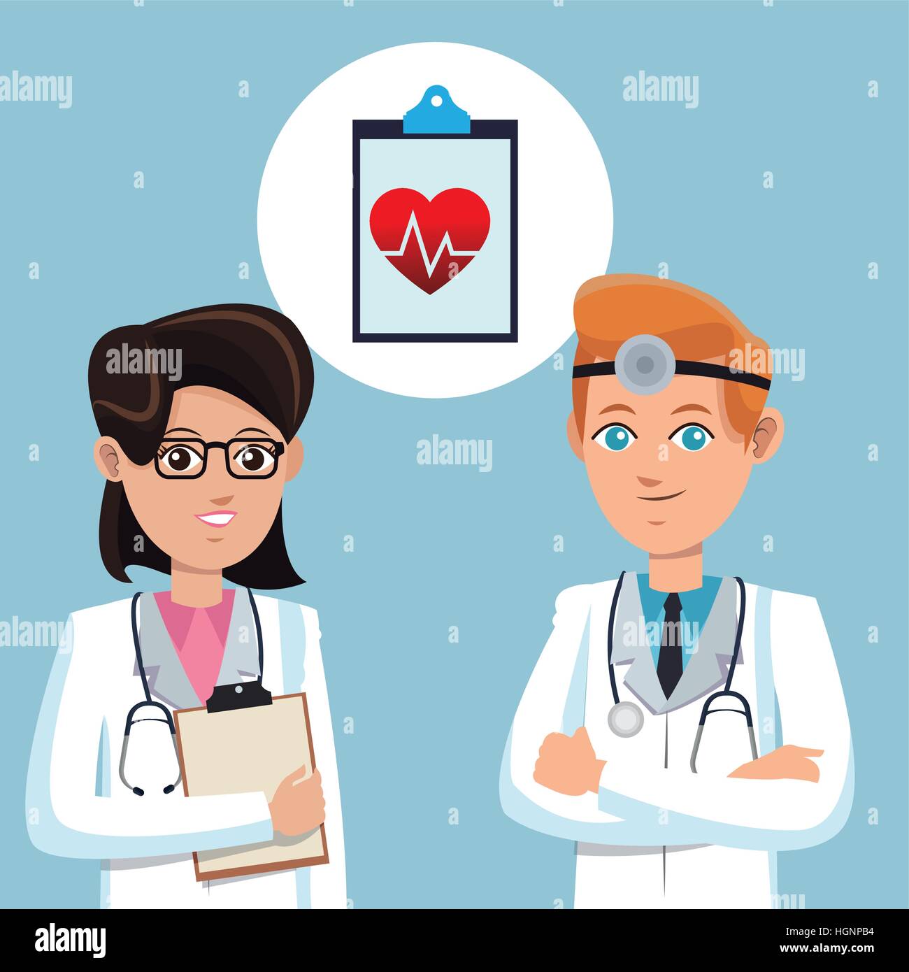 Doctor professional heart rate Stock Vector Images - Alamy