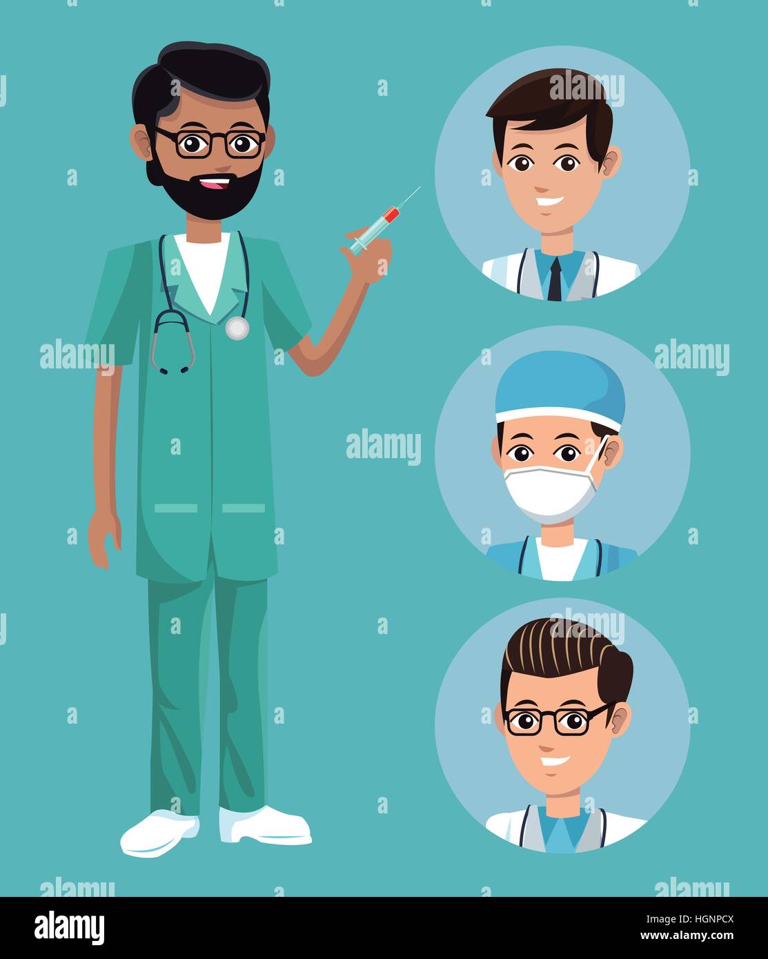 Nurse man blood syringe Stock Vector Images - Alamy