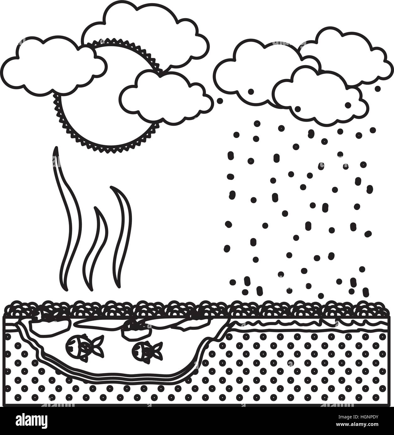 Dirty lake icon. Pollution environment and ecology theme. Isolated ...