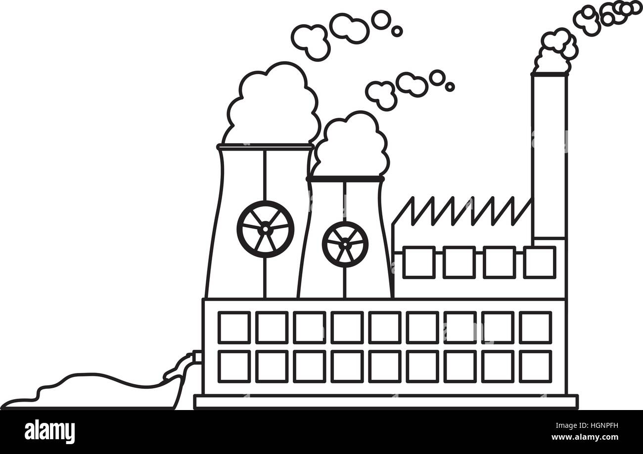 Factory icon. Pollution environment and ecology theme. Isolated design ...
