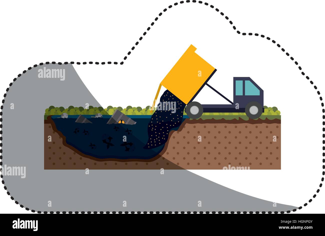 Truck icon. Pollution environment and ecology theme. Isolated design ...