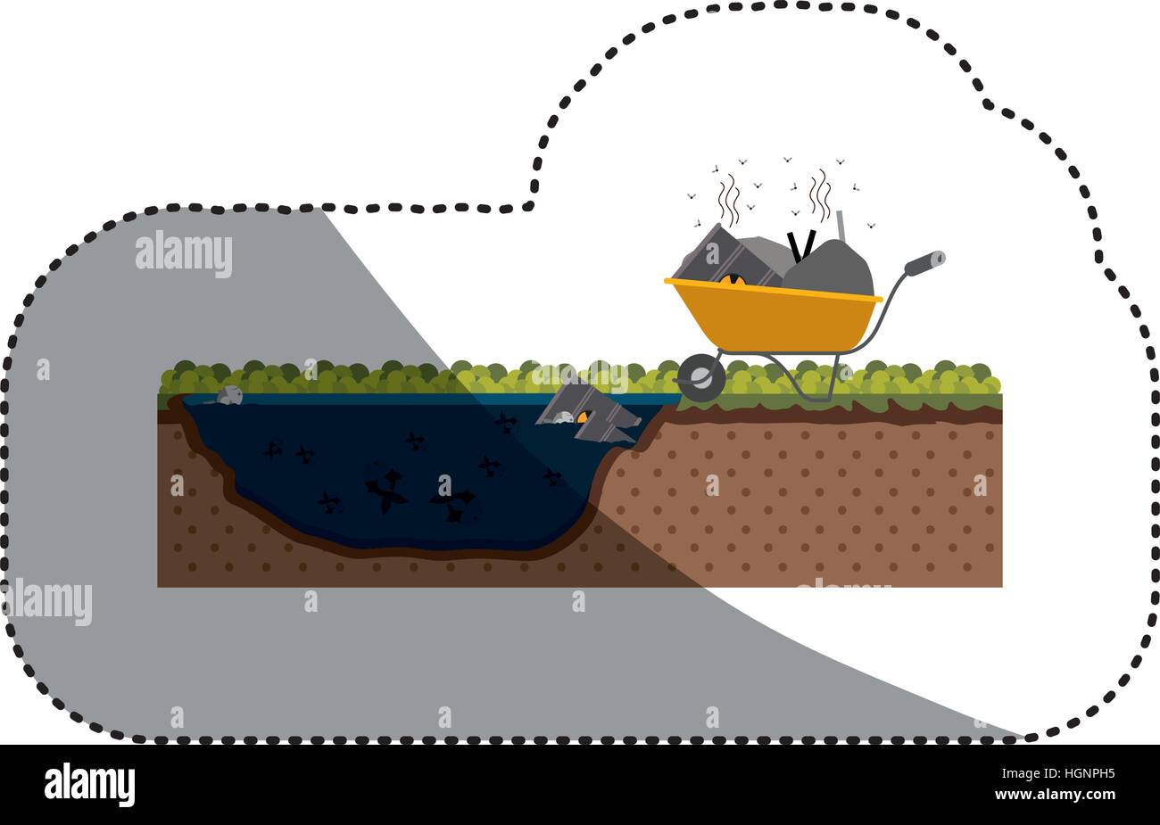 Wheelbarrow icon. Pollution environment and ecology theme. Isolated ...
